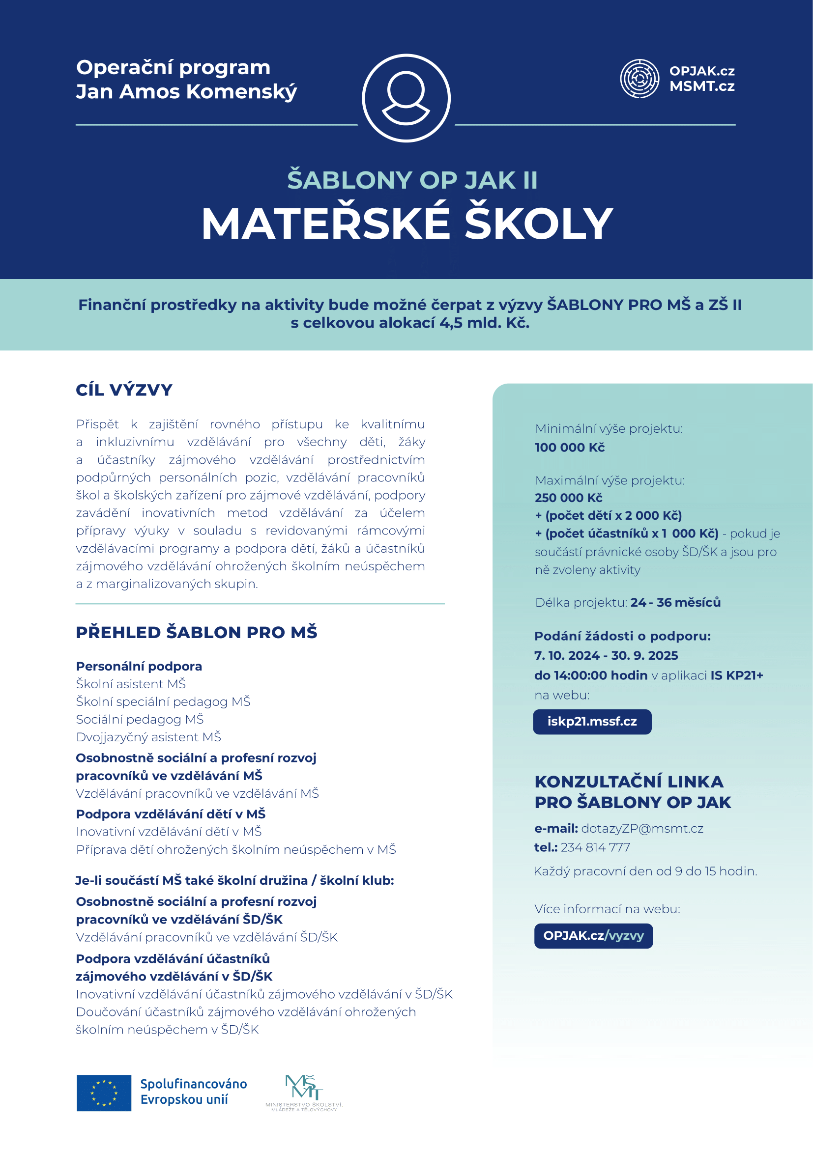 Výzva č. 02_24_034 Šablony pro MŠ a ZŠ II - OP JAK