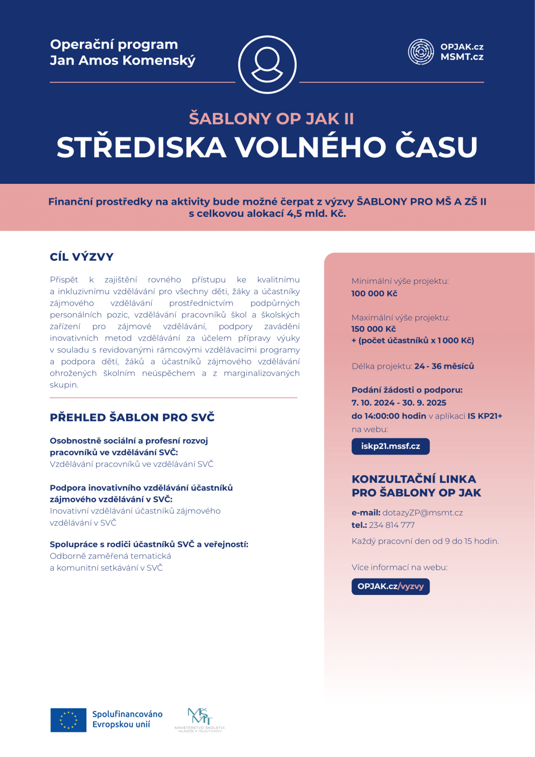 Výzva č. 02_24_034 Šablony pro MŠ a ZŠ II - OP JAK